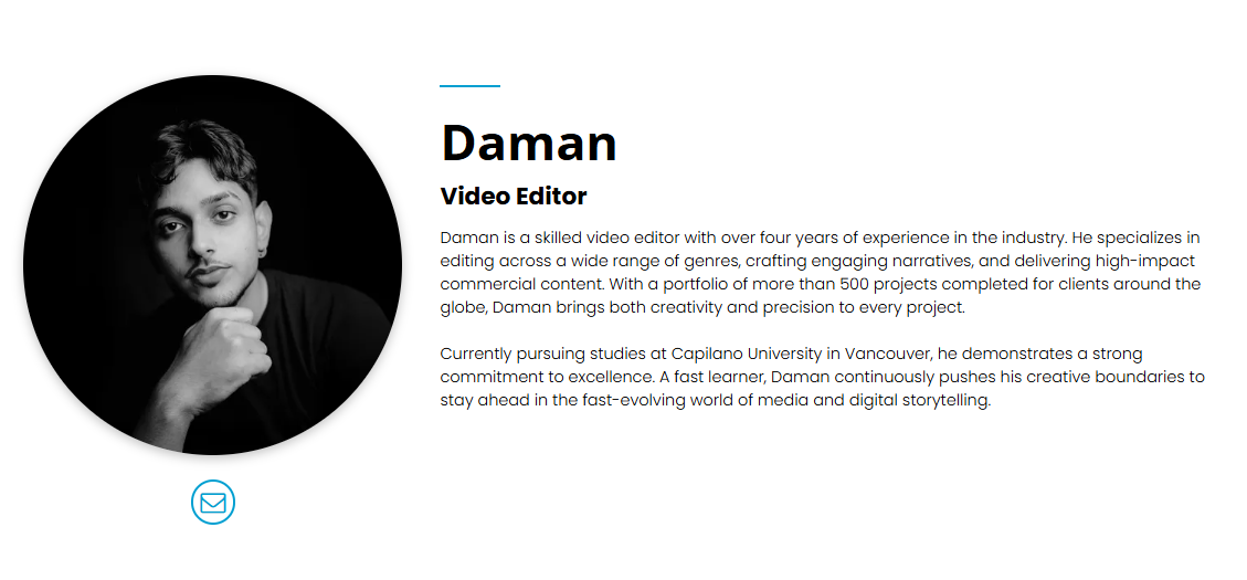 Daman Sharma — Video Editor & Cinematographer